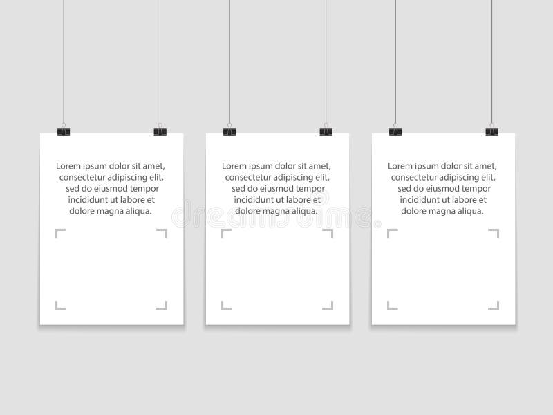 Hanging Paper Poster on Wall . Vector Illustration. Stock Vector ...