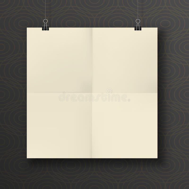 Hanging Paper Square Sheet Folded in Four Stock Vector - Illustration ...