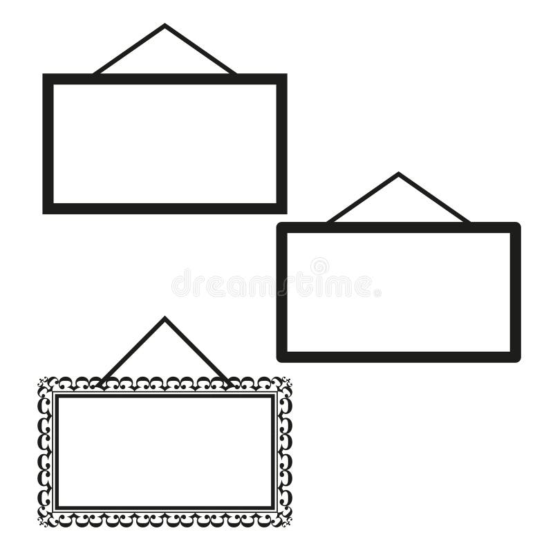 Hanging Picture Frames. Simple Frame Shapes. Decorative Rectangle ...