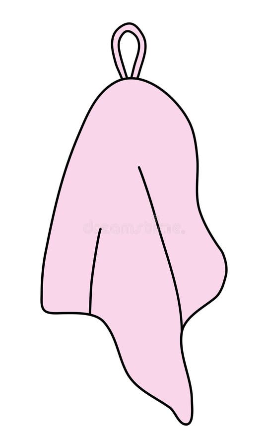 Hanging Pink Cotton Cloth Kitchen Towel or Tea Towel, Doodle Style ...