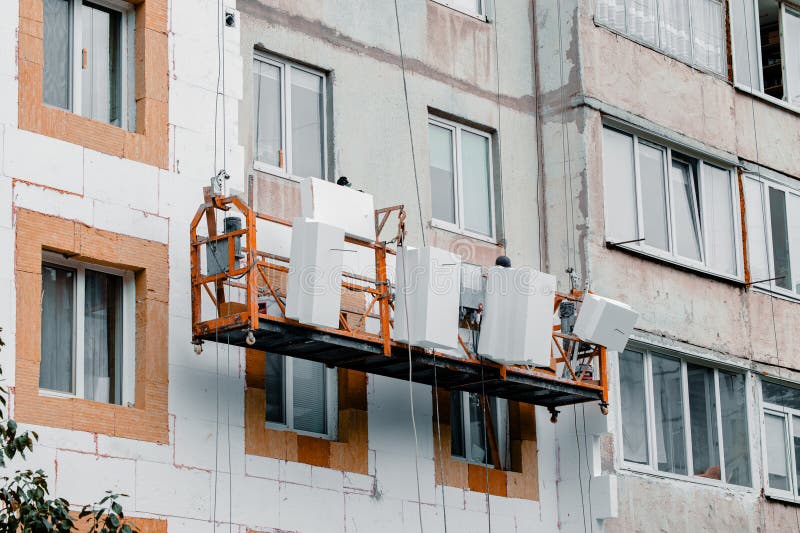 Hanging Platform Stage External Warming House Working Process Grunge ...