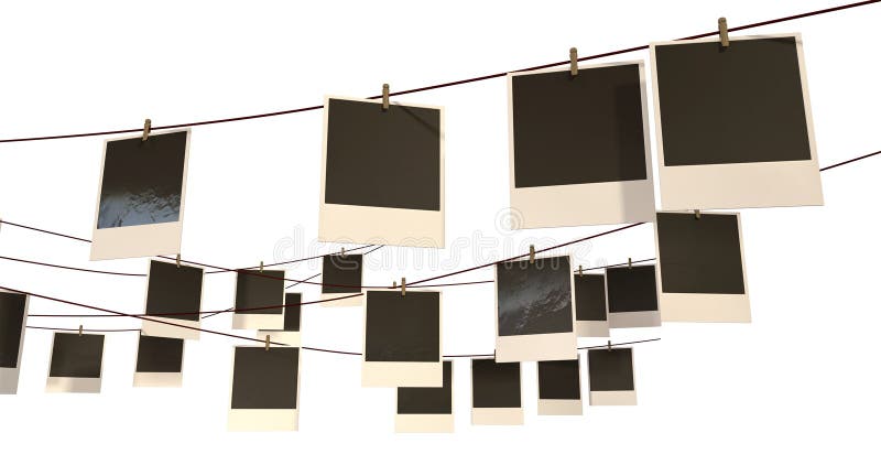 Hanging Polaroid Gallery stock illustration. Illustration of hanging ...