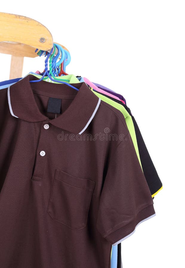 Hanging Polo shirt stock image. Image of closet, hangers - 39025753