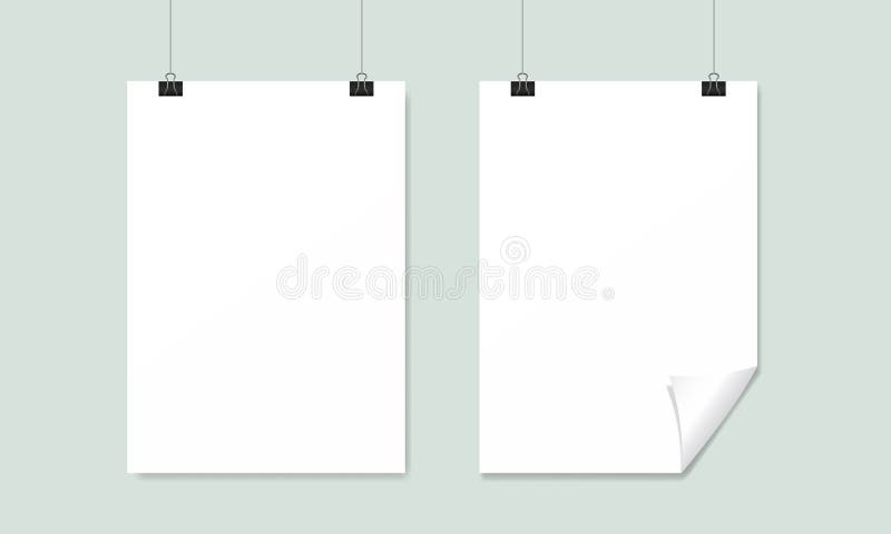 Hanging Poster Vector Design. Illustration Mockup Hanging Poster in the ...