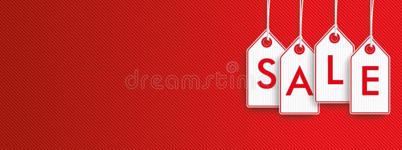 Hanging Price Stickers Sale Header Stock Vector - Illustration of ...