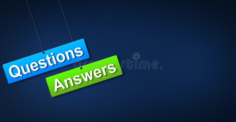Hanging Question and Answer Concept on Blue Background, Digital ...