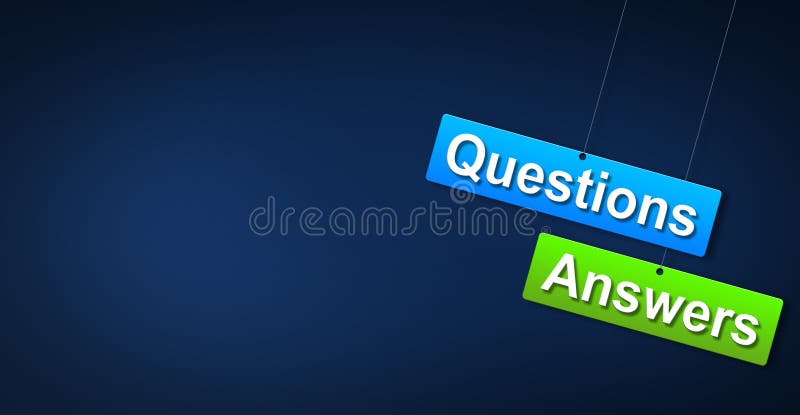Hanging Question and Answer Concept on Blue Background, Digital ...