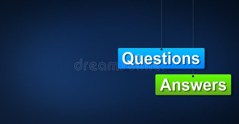 Hanging Question and Answer Concept on Blue Background, Digital ...