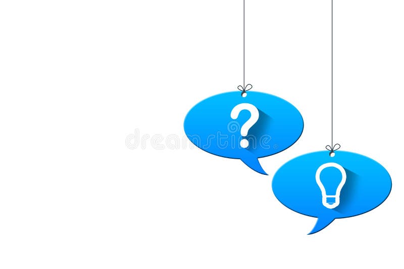 Hanging Question and Answer Concept on Blue Background, Digital ...