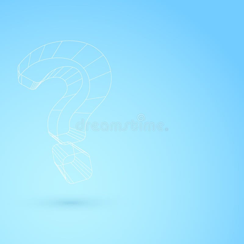 Hanging Question Mark Wireframe Object Background Stock Vector ...