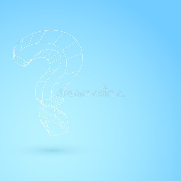 Hanging Question Mark Wireframe Object Background Stock Vector ...