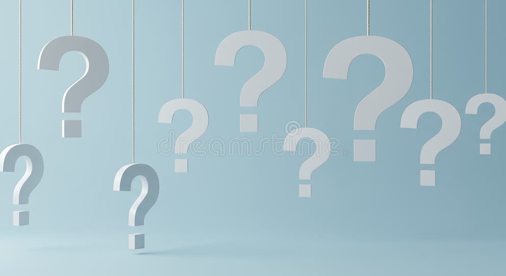 Hanging Question Marks: Uncertainty, Queries, Doubt, 3D Render Stock ...