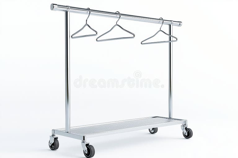 Hanging Rack on Wheels, Isolated on a White Background Ai Photo Stock ...