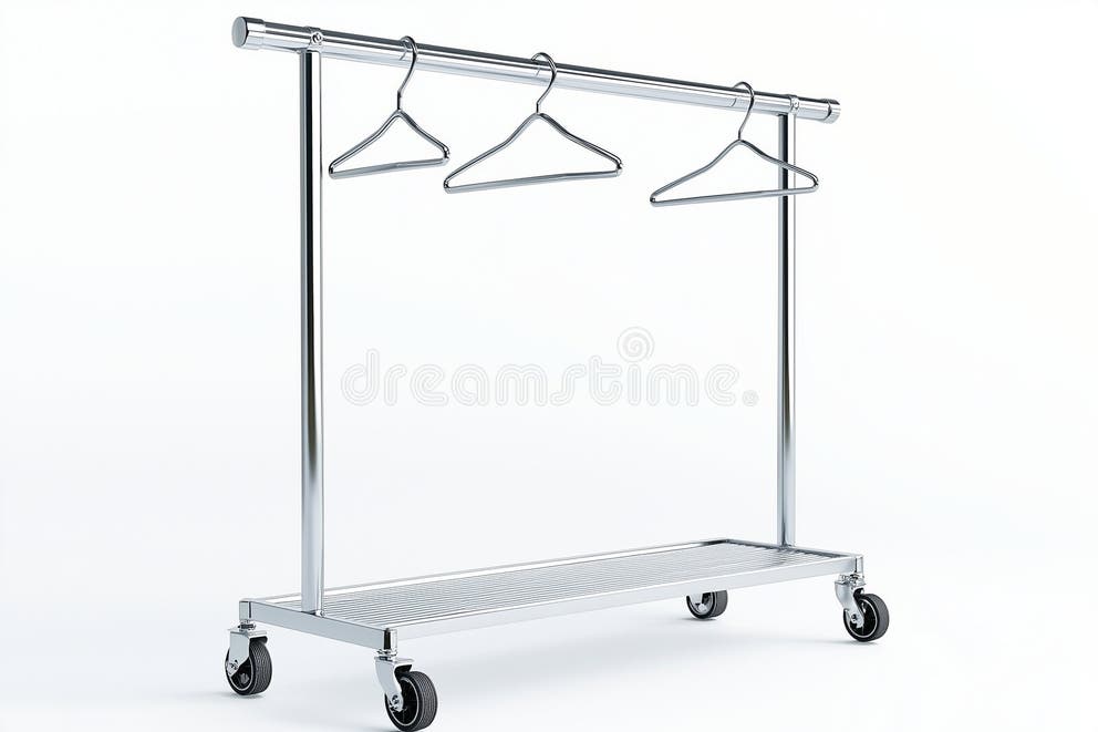 Hanging Rack on Wheels, Isolated on a White Background Ai Photo Stock ...