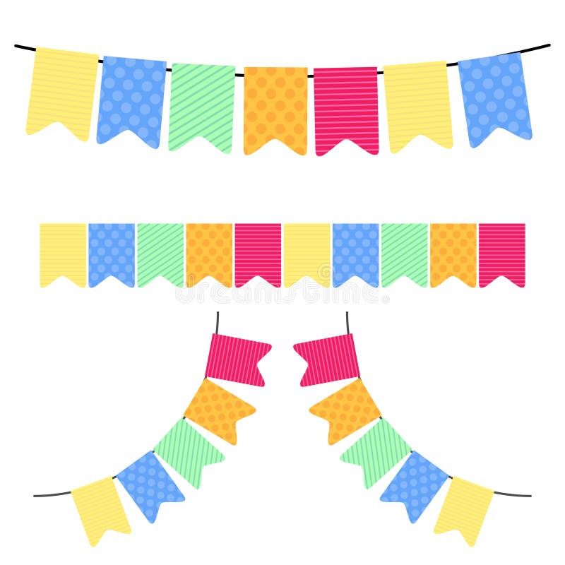 Hanging Rectangle Garland on White Backdrop Stock Vector - Illustration ...