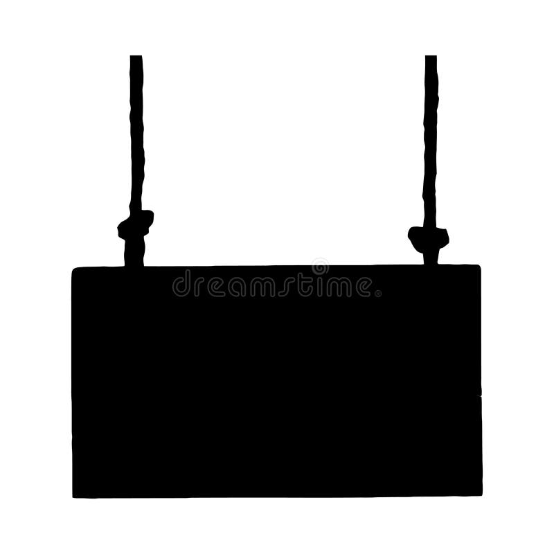 Hanging Rectangular Sign Silhouette Stock Image - Image of graphic ...