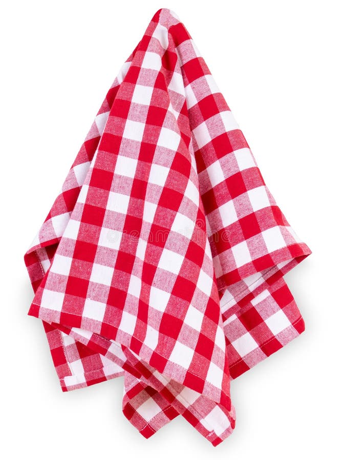 Hanging Red Checkered Kitchen Table Towel Isolated on White ...