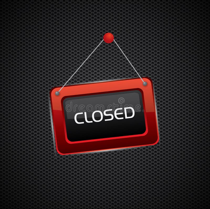 Hanging red closed sign stock vector. Illustration of isolated - 27281248