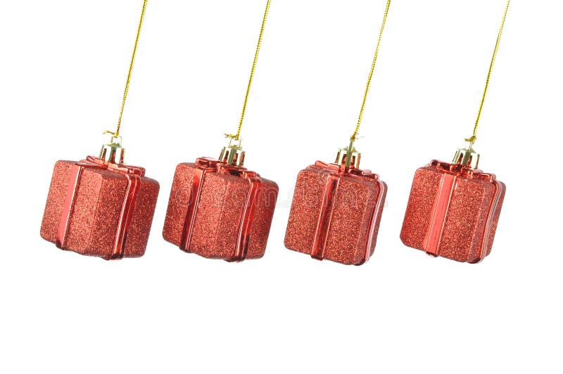 Hanging red gift box stock image. Image of sphere, celebration - 27939037