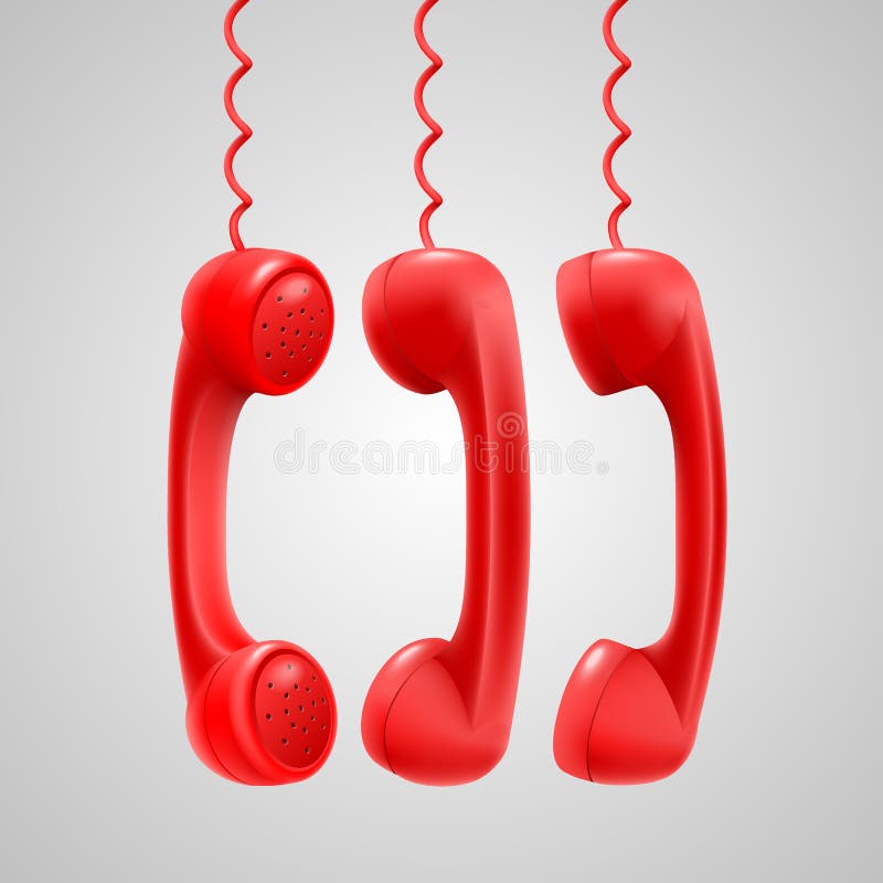 Hanging red handsets stock vector. Illustration of conversation - 49461680