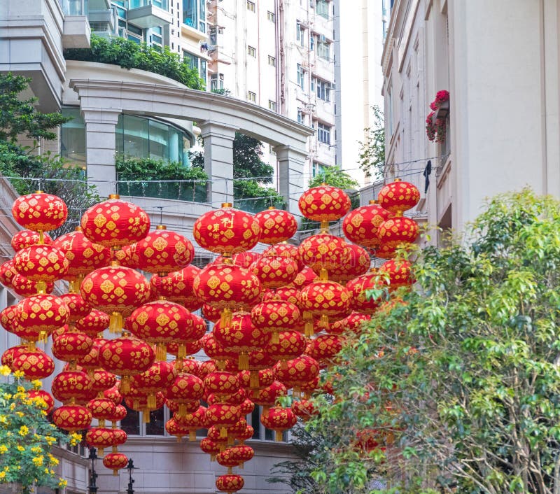 Hanging Red Lanterns stock photo. Image of festival - 162990052
