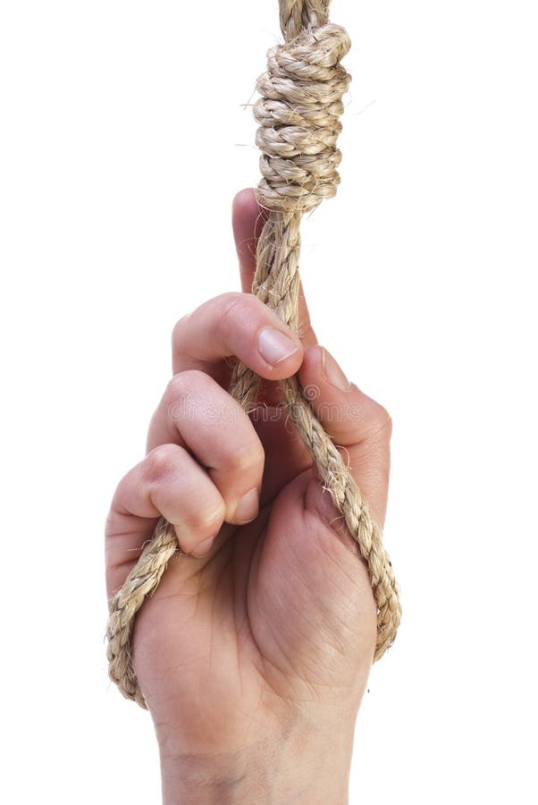 Man Hanging at End of His Rope Stock Photo - Image of line, grip: 1142474