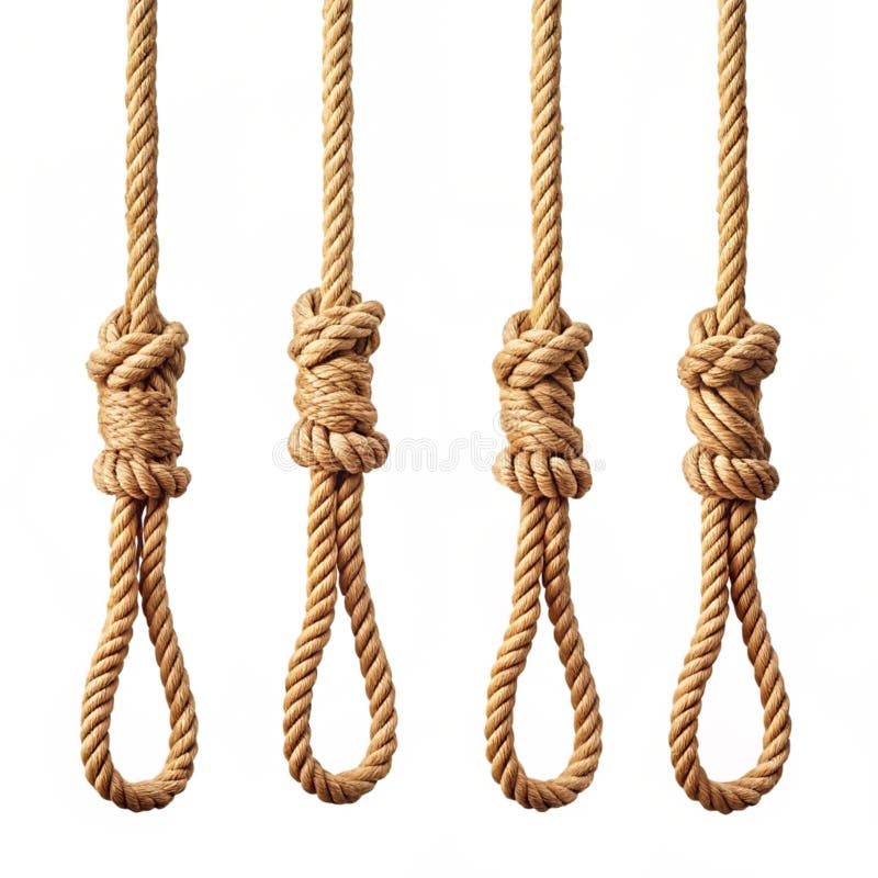 Hanging rope pieces stock illustration. Illustration of closeup - 357819932