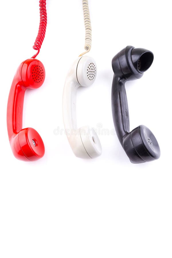Hanging Rotary Telephone Hand Sets Stock Image - Image of communicate ...