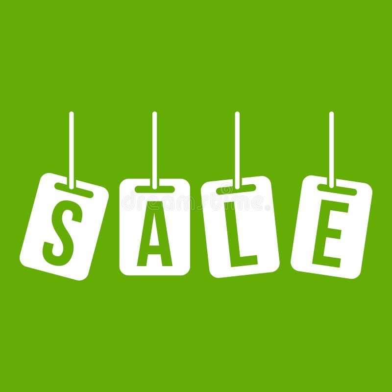Hanging Sales Tags Icon Digital Green Stock Vector - Illustration of ...