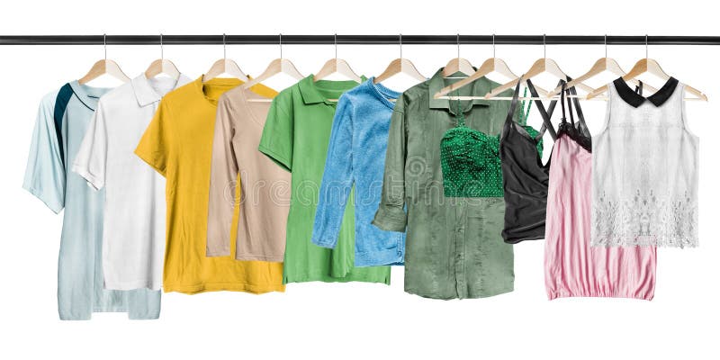 Hanging shirts isolated stock image. Image of group - 116730665