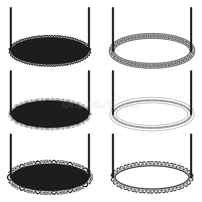 Hanging Sign Designs. Decorative Oval Frames. Ornate Border Patterns ...