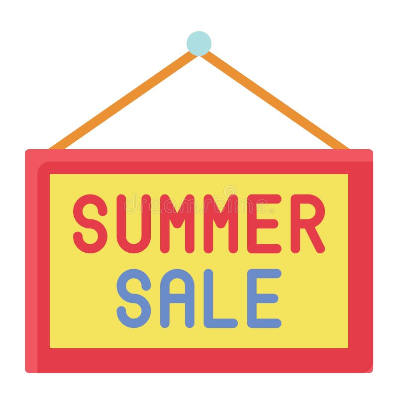 Hanging Sign Icon, Summer Sale Related Vector Stock Vector ...
