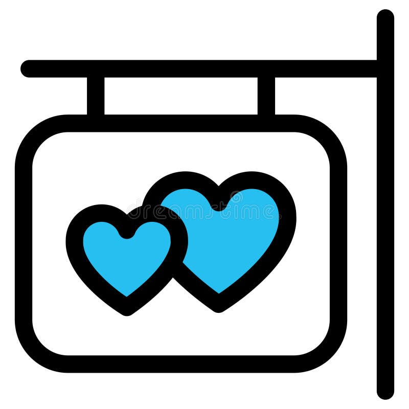 Hanging Sign, Love Fill Vector Icon Which Can Easily Modify or Edit ...