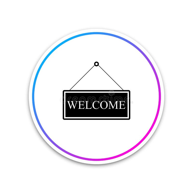Hanging Sign with Text Welcome Icon Isolated on White Background ...