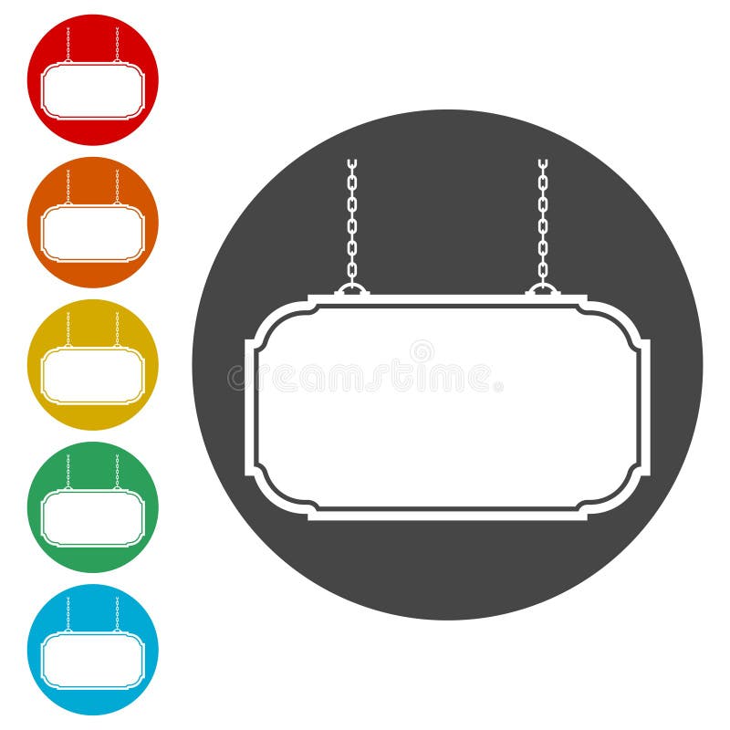 Hanging Sign, vector icon stock vector. Illustration of design - 107976783