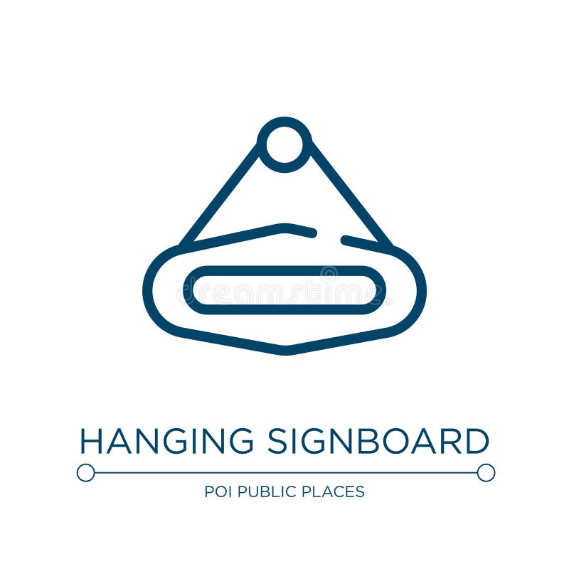 Hanging Signboard Icon. Linear Vector Illustration from Signals ...