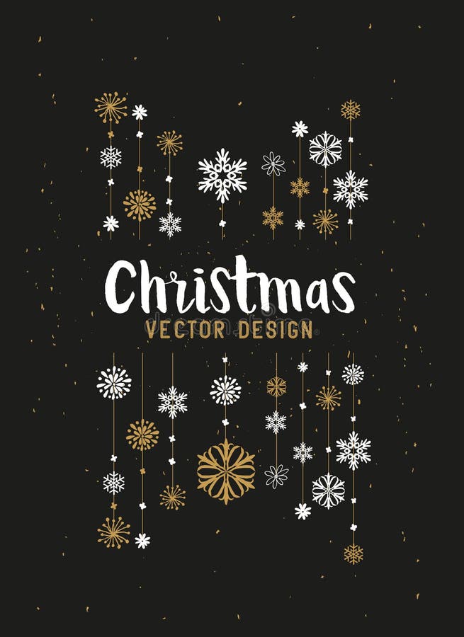Hanging Snowflake Festive Decorations Stock Vector - Illustration of ...