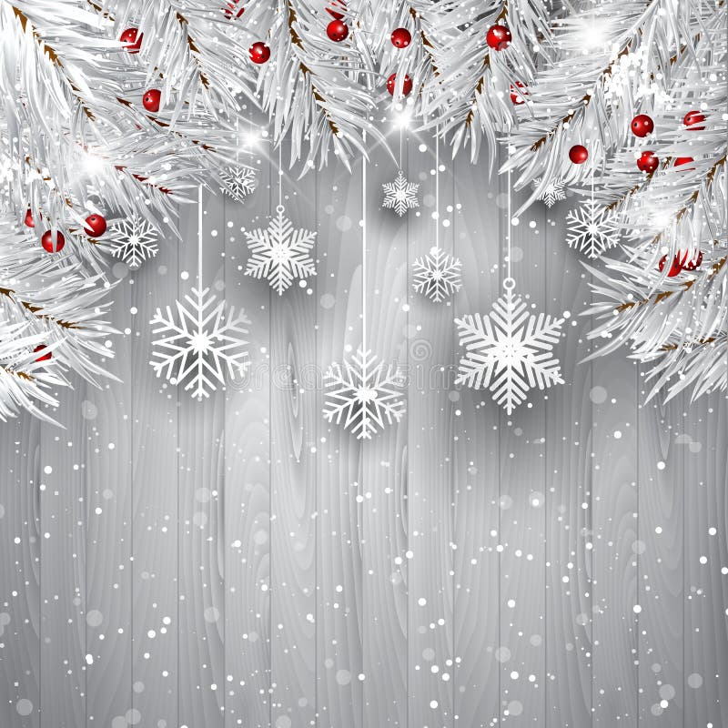 Silver Christmas Lights Background Stock Vector - Illustration of flake ...