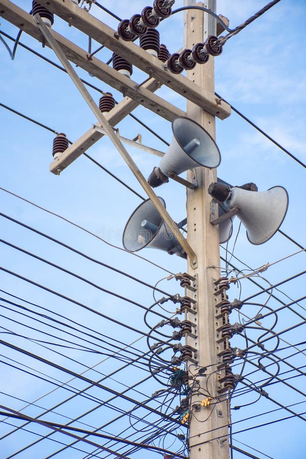 Hanging speakers stock image. Image of audio, loudspeaker - 96096005