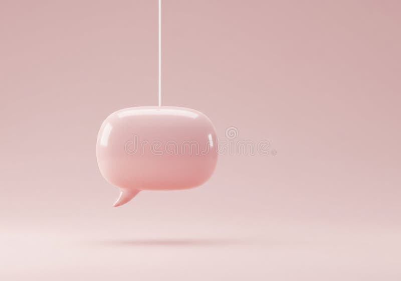 Hanging Speech Bubble Communication in Soft Pink Tone Stock ...