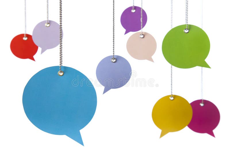 Hanging Speech Bubbles stock image. Image of discussion - 44901537