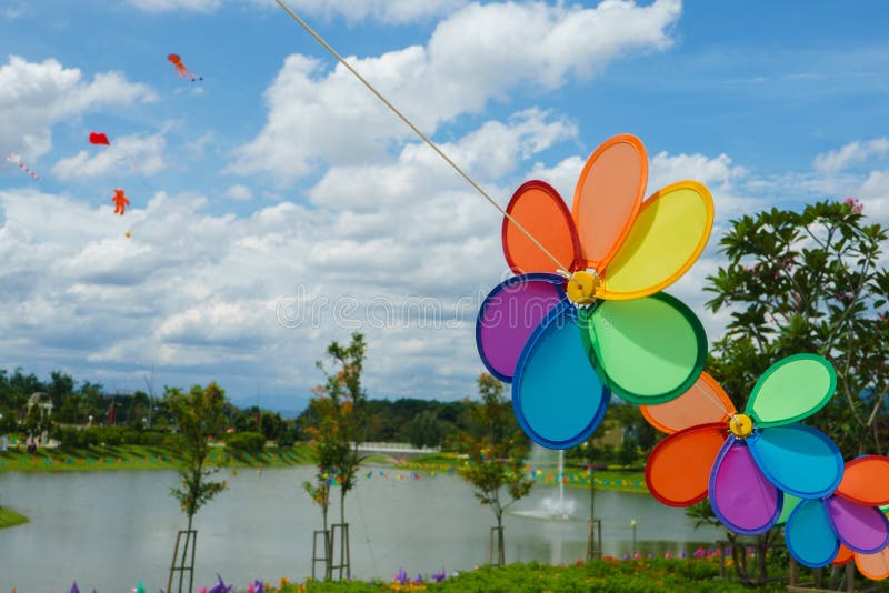 Hanging Spinning Pin-wheels. Stock Photo - Image of pinwheel, holiday ...