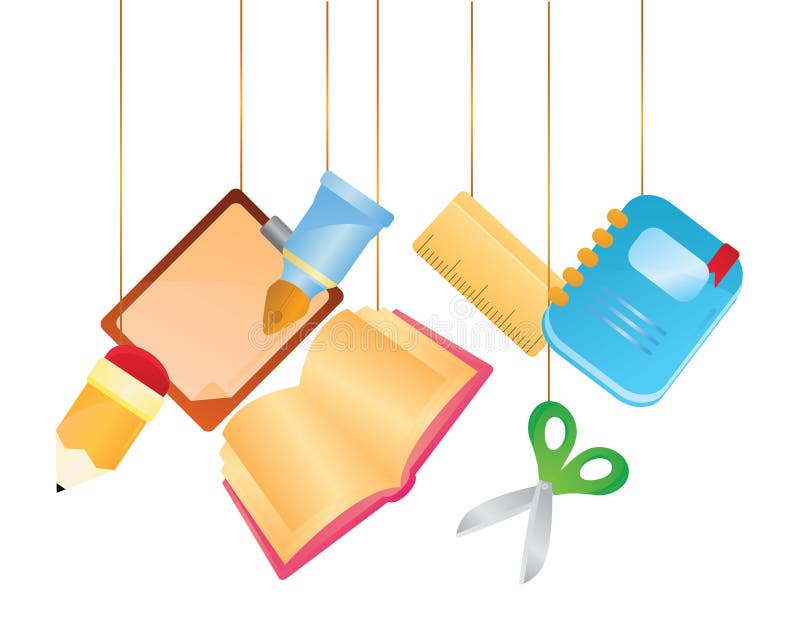 Hanging stationary icons stock vector. Illustration of measure - 11962016