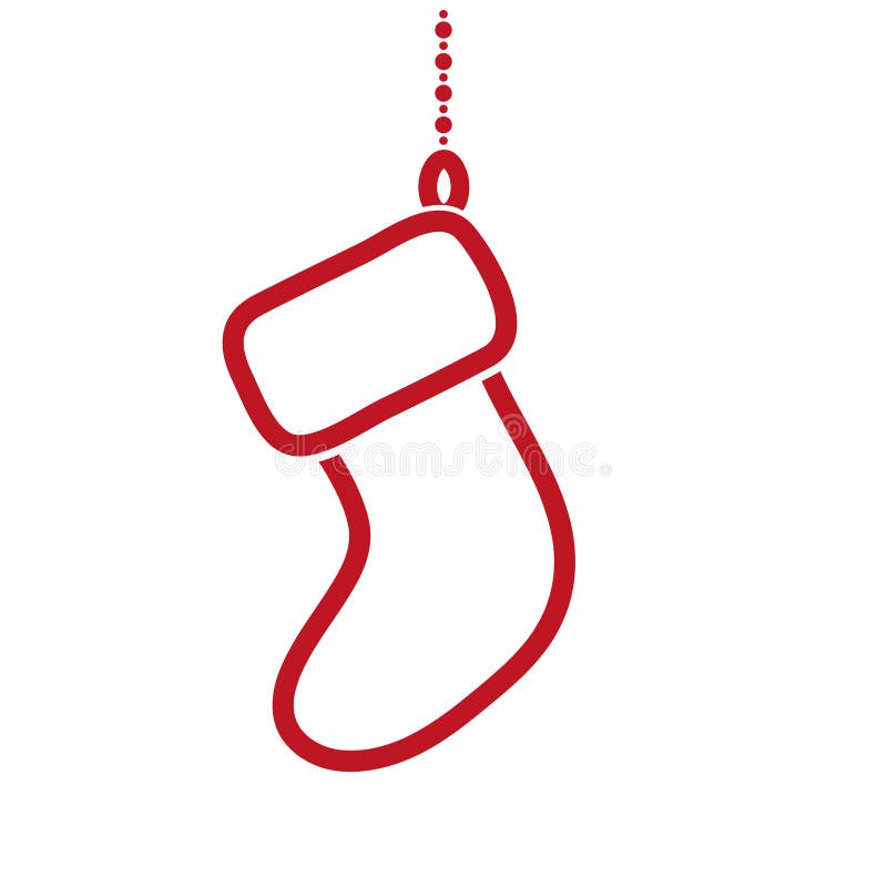 Hanging Stocking, Christmas Decorations, Red Design Element, Vector ...