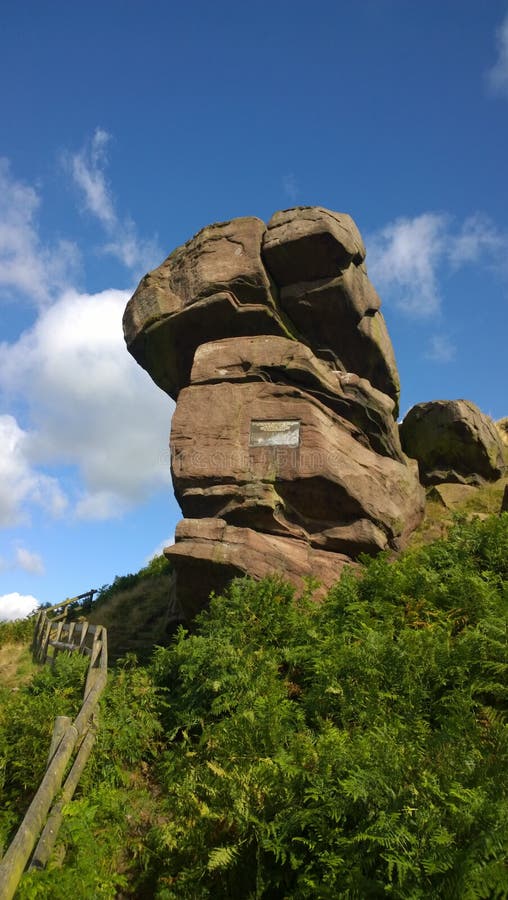 The Hanging Stone stock image. Image of peaks, peakdistrict - 94434857