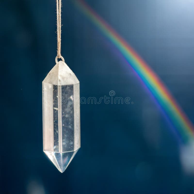 A Beautiful Crystal Catches the Light, Showing a Rainbow Behind it ...