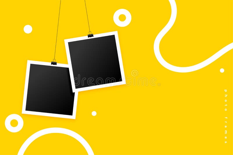 Hanging Style Two Photo Frame Modern Template Stock Vector ...