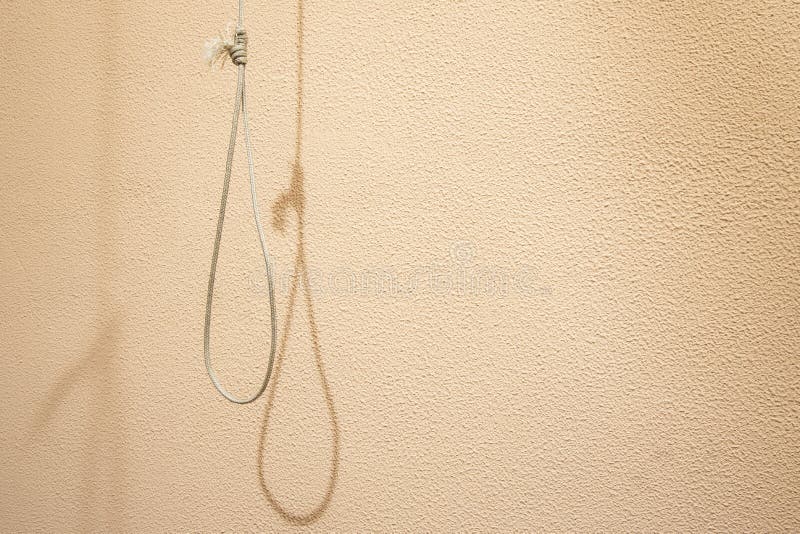 Hanging Suicide Loop Lonely Object with Shadow on Concrete Soft Pink ...