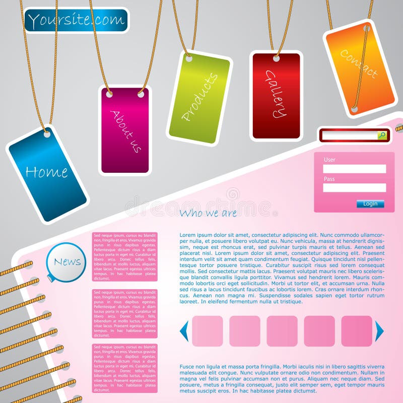 Hanging Tags Website Template Design Stock Vector - Illustration of ...