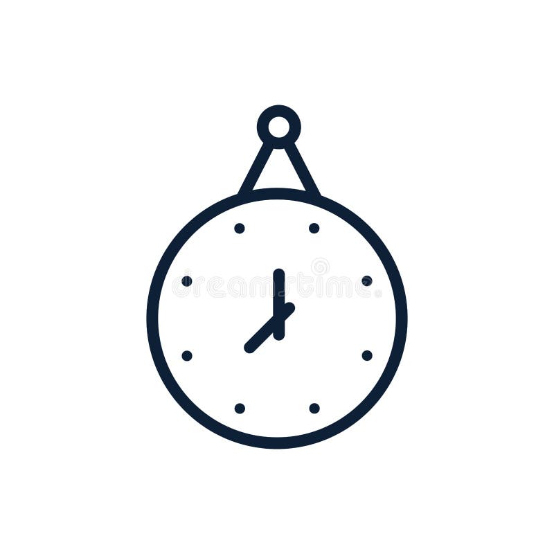 Hanging Time Clock Linear Design Stock Vector - Illustration of design ...